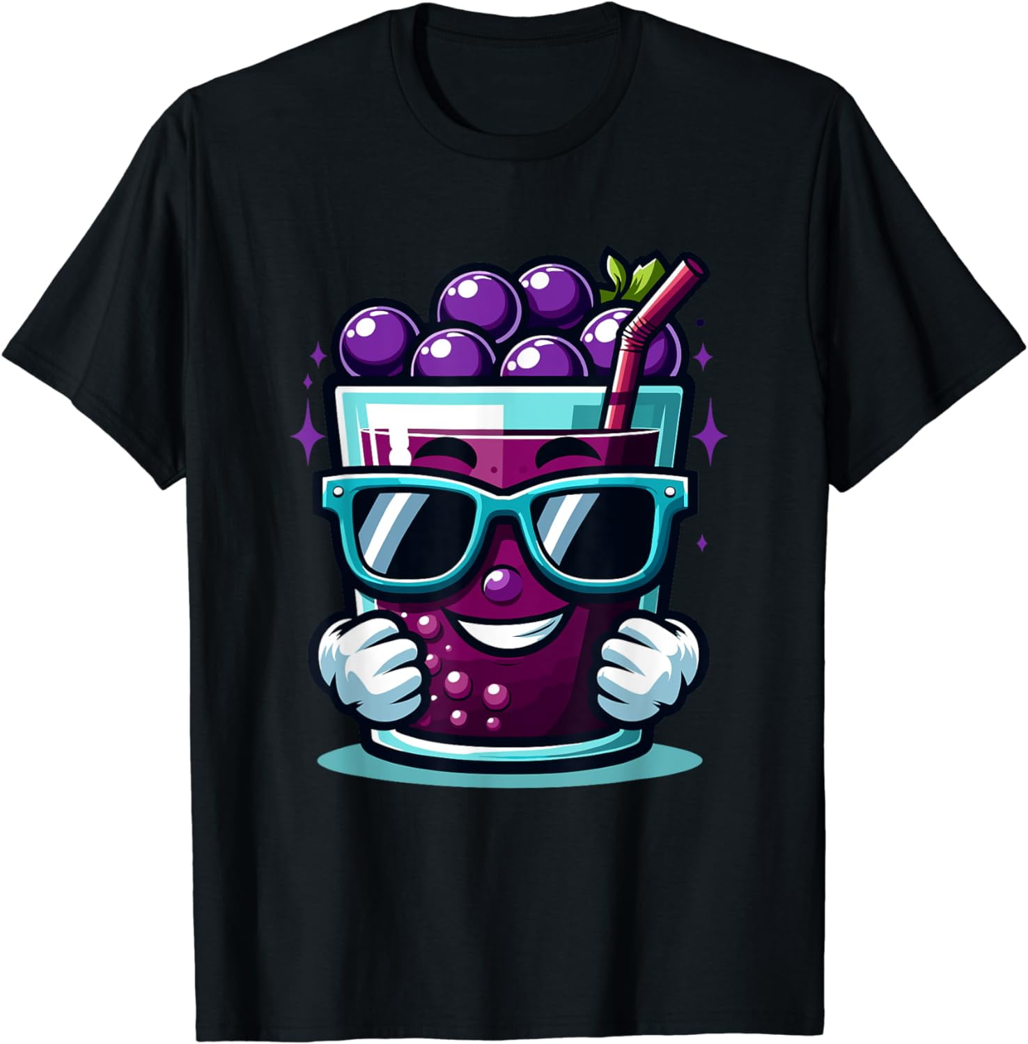 Funny Grape Juice Grapes Graphic Juice With Sunglasses T-Shirt ...