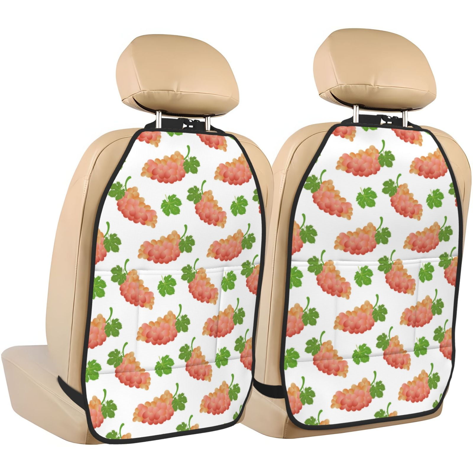 Funny Grape Pink Backseat Car Organizer, 2 Pack Kick Mats Back Seat ...