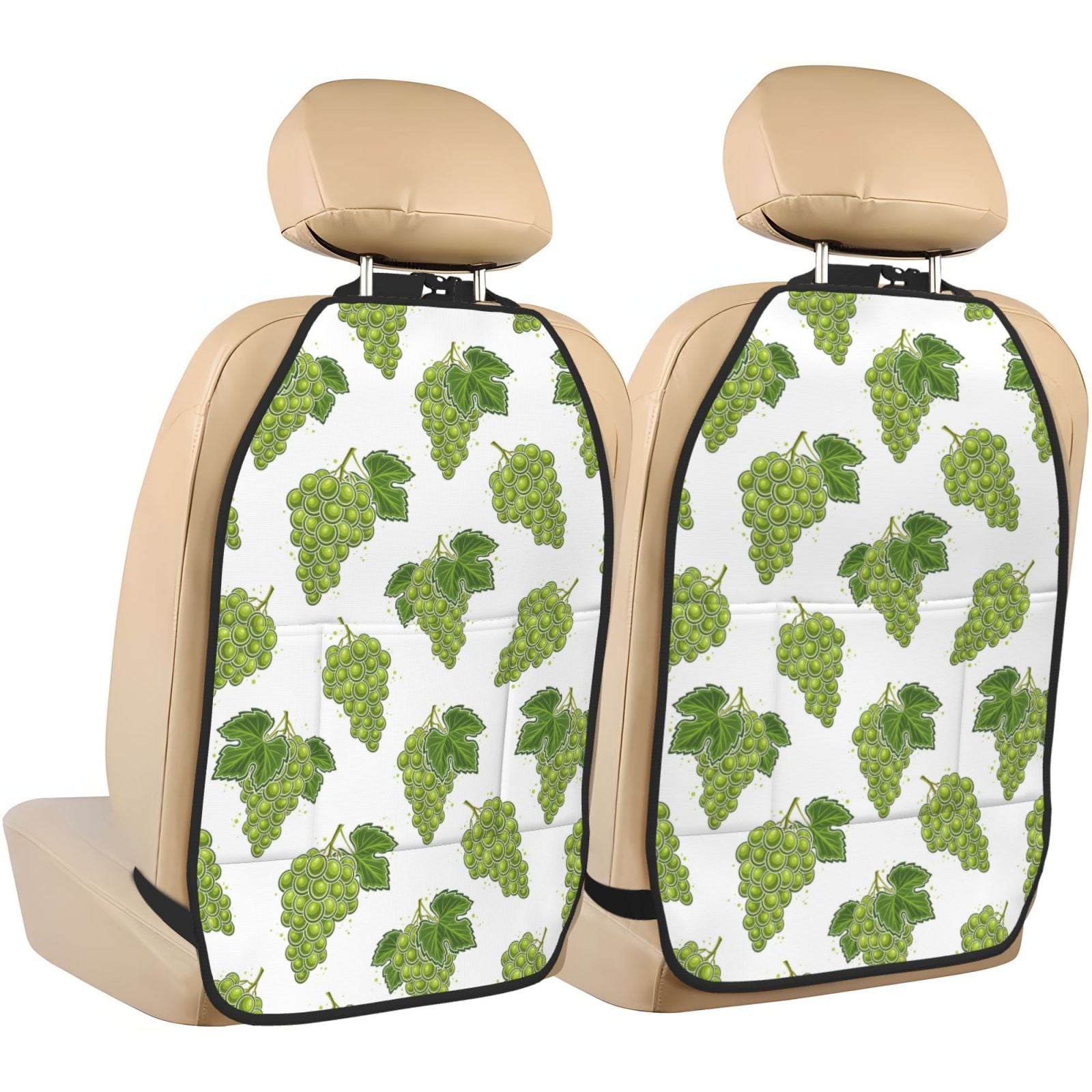 Funny Grape Teal Backseat Car Organizer, 2 Pack Kick Mats Back Seat ...