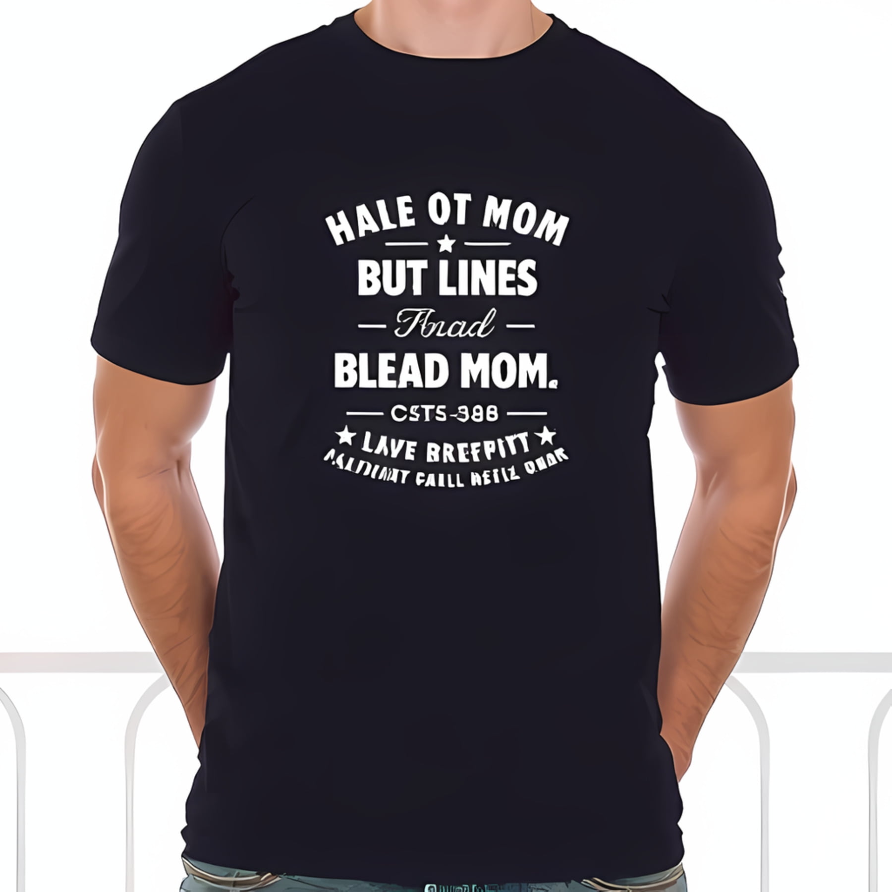 Funny Graphic Cotton Short Sleeve T-Shirt - Playful White Text Design ...