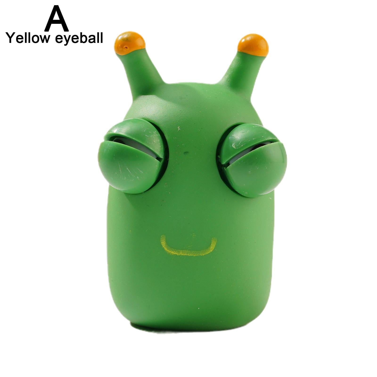 Funny Grass Worm Pinch Toy, Green Eye Bouncing Worm Squeeze Toy New ...