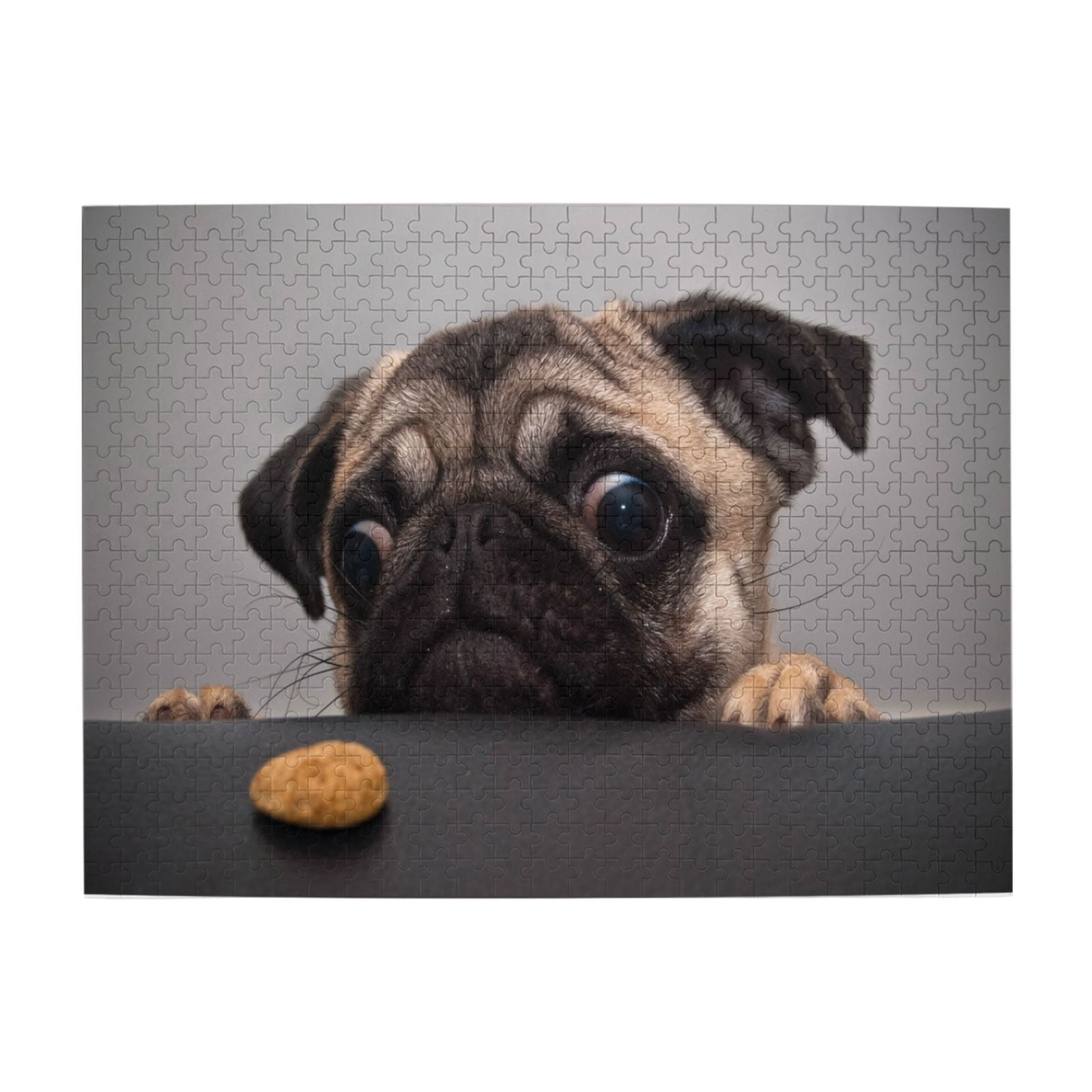 Funny Greedy Dog Pug, Jigsaw Puzzles 500 Pieces Wooden Jigsaw Toy ...