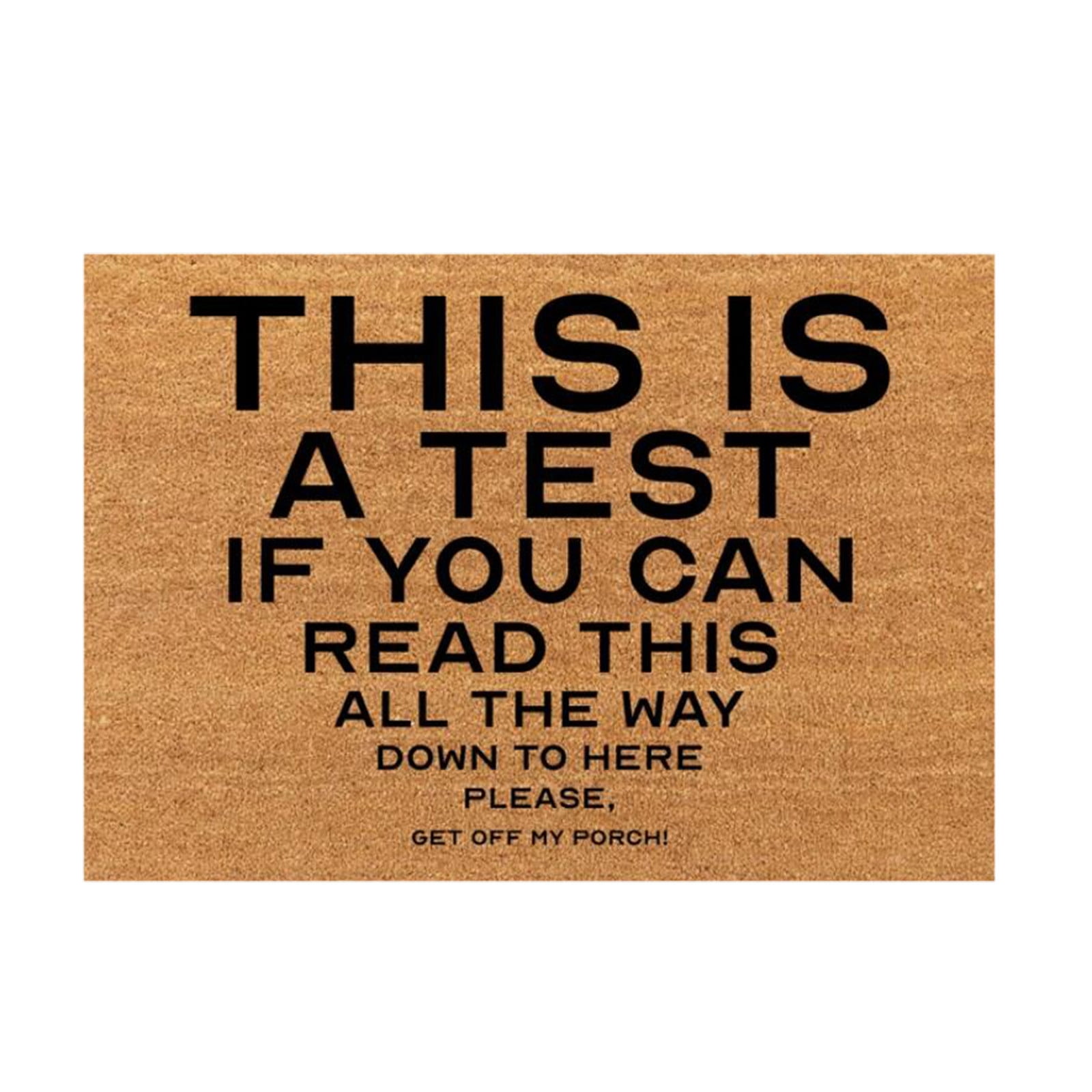 Funny Greetings Door Mat Coir Mat Fun Slogan Doormat‘This is a test if ...