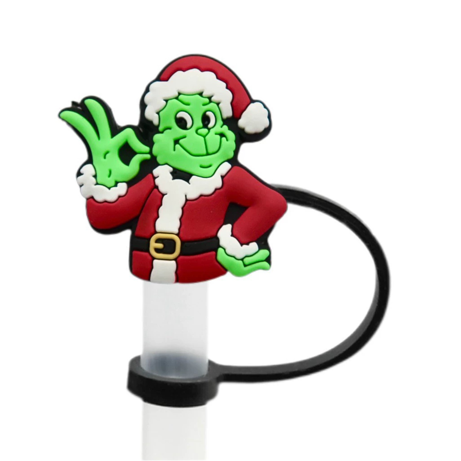 Funny Gri-nch Series Silicone Drinking Straw Plugs, Reusable Straw ...