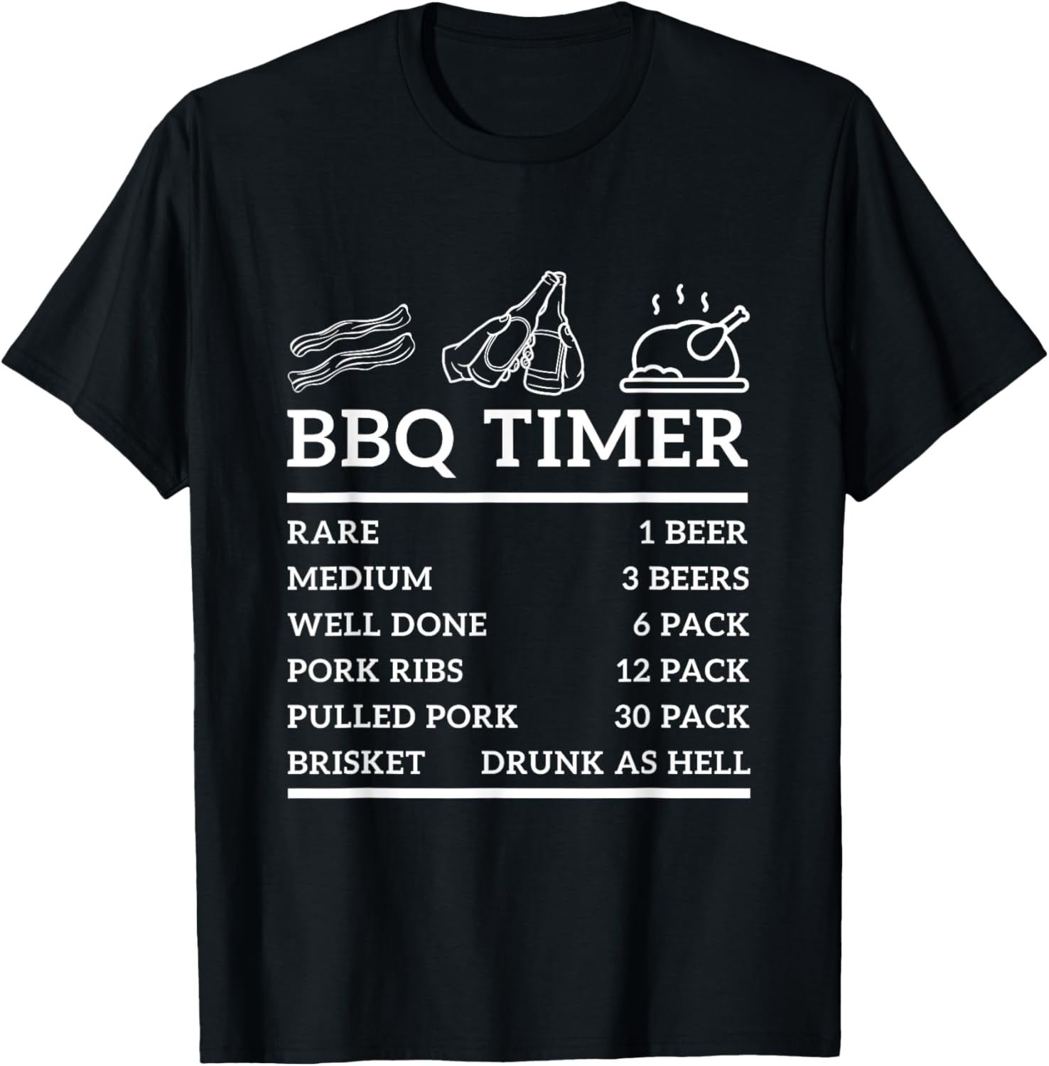 Funny Grill Saying BBQ Timer Bbq Beer Grill Dad Barbecue Fun T-Shirt ...