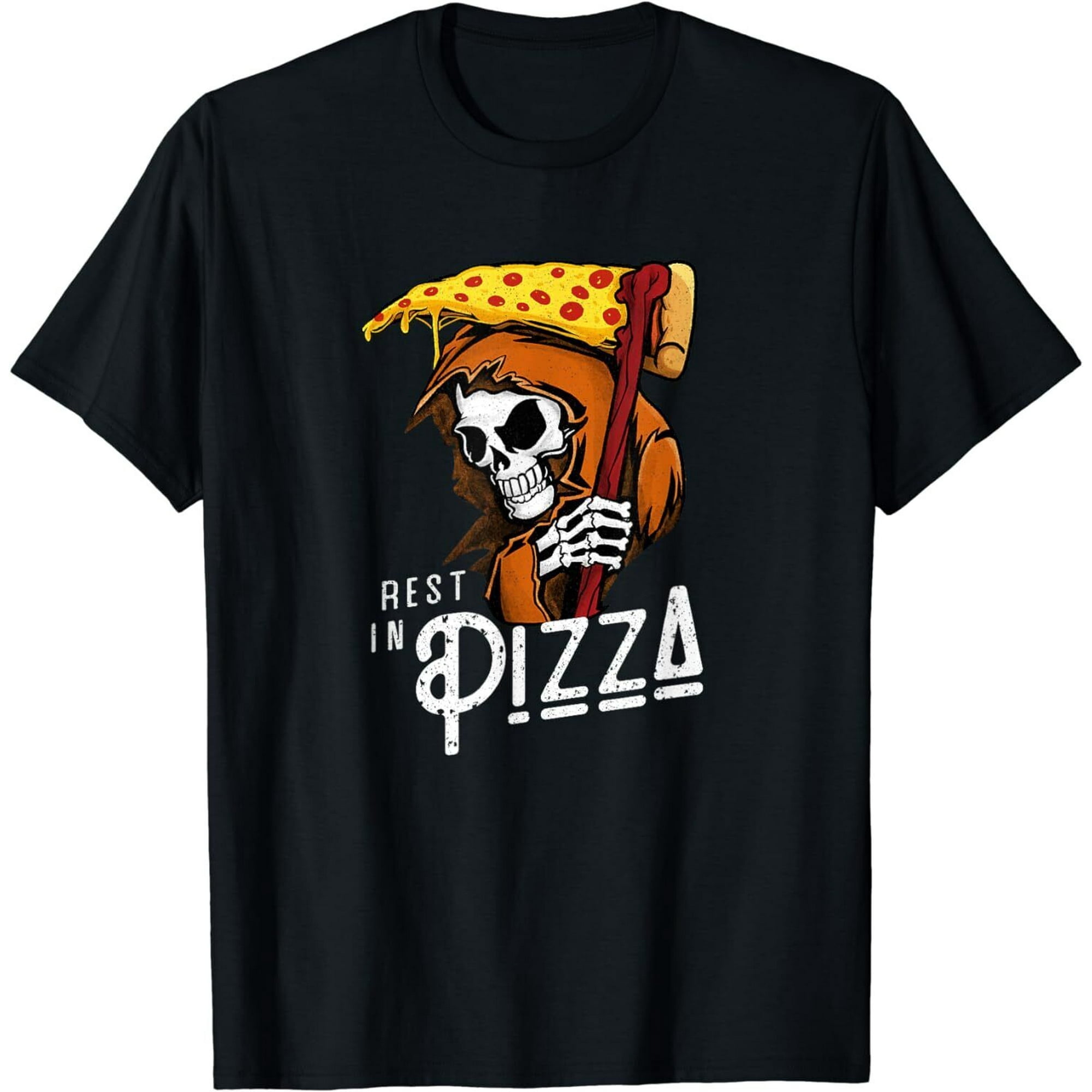 Funny Grim Reaper Rest In Pizza With Fast Food Scythe T-Shirt - Walmart.com