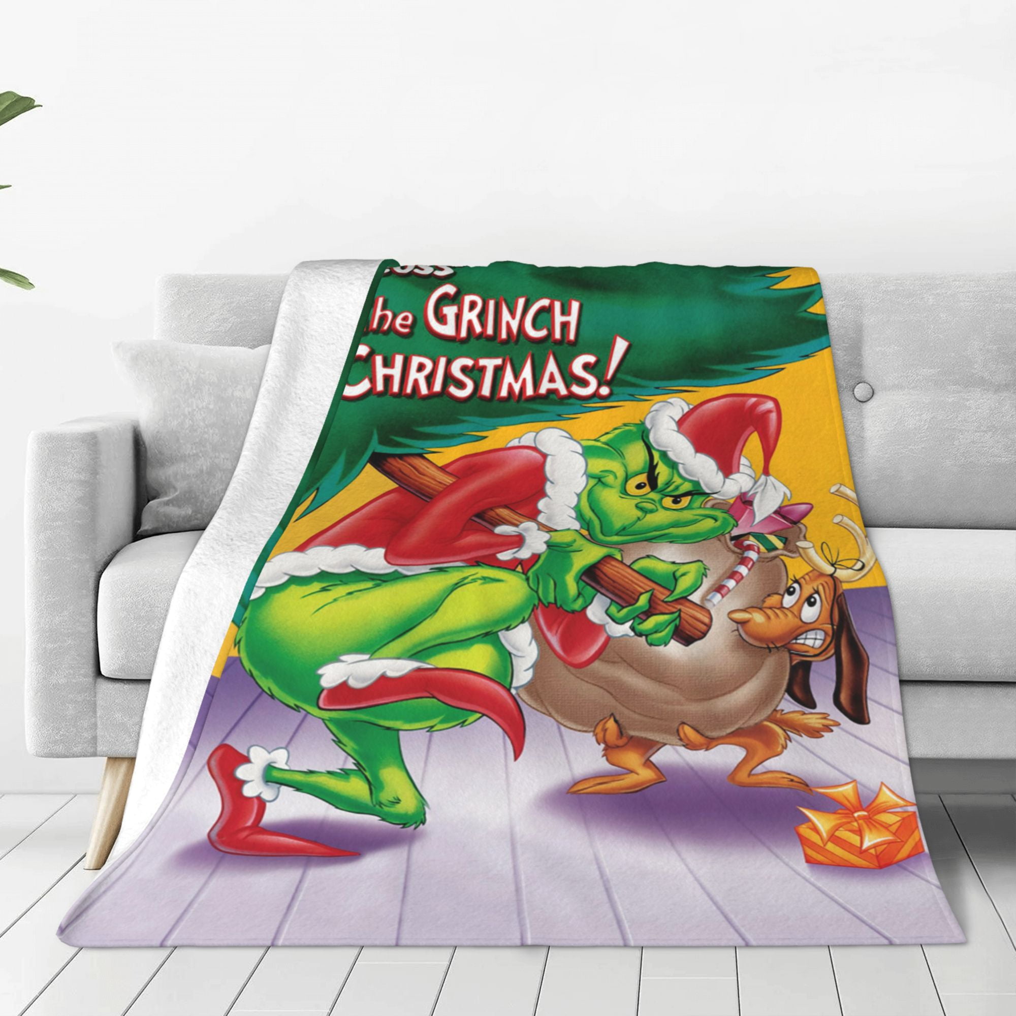 Funny Grin-ch Soft Lightweight Bed Blankets Plush Fuzzy Cozy Blanket ...