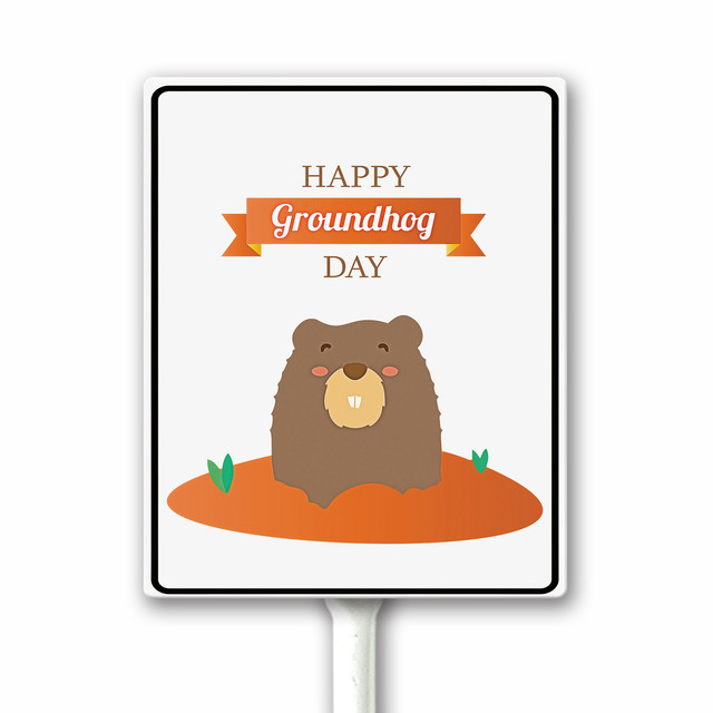 Funny Groundhog Day Decor Sign Metal Yard Sign for Outdoor Decor Happy ...