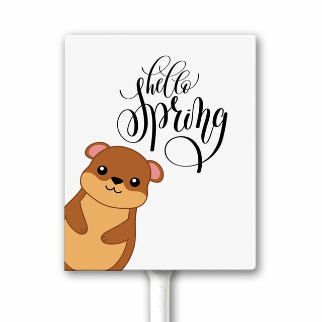 Funny Groundhog Day Decor Sign Metal Yard Sign for Outdoor Decor Happy ...