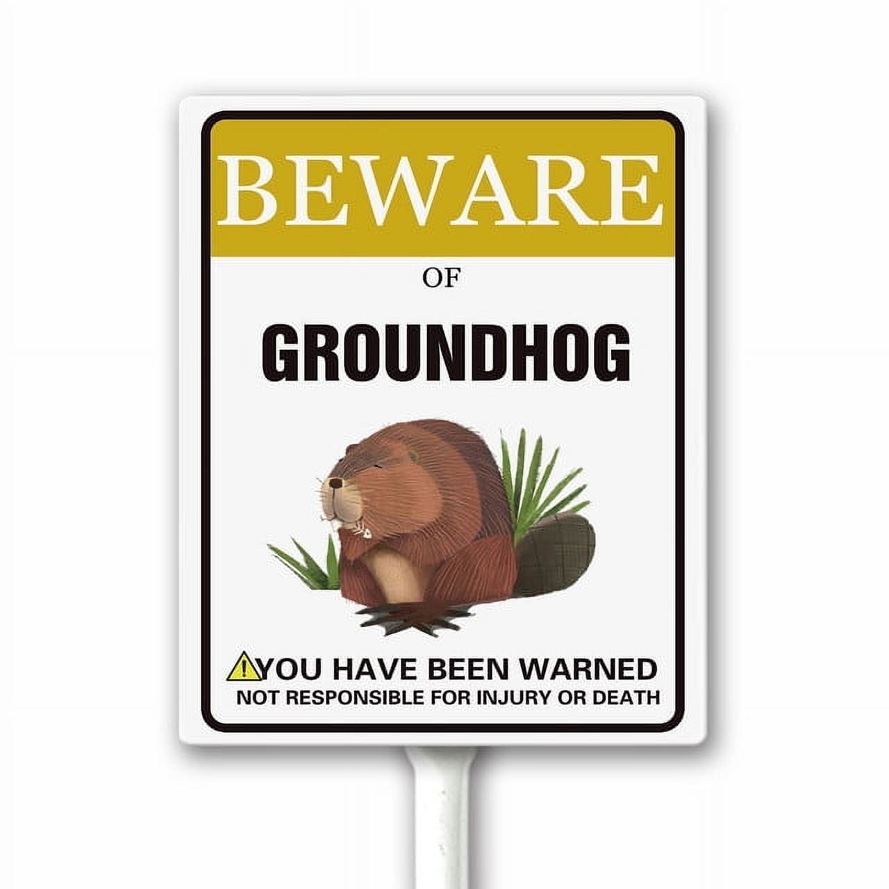Funny Groundhog Sign Beware of Groundhog Groundhog Day Decor Sign for ...