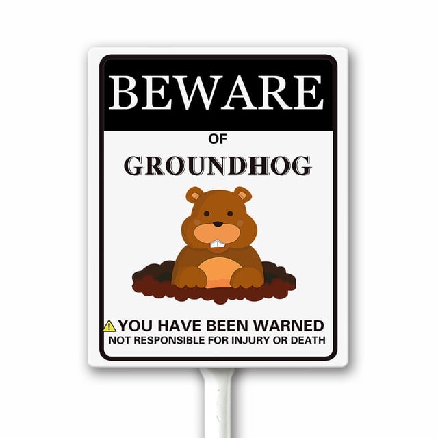 Funny Groundhog Sign Beware of Groundhog Groundhog Day Decor Sign for ...