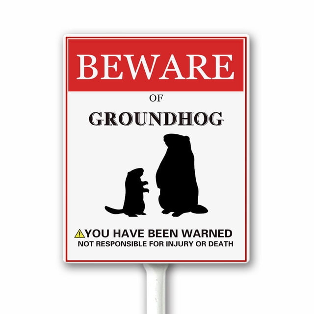 Funny Groundhog Sign Beware of Groundhog Groundhog Day Decor Sign for ...