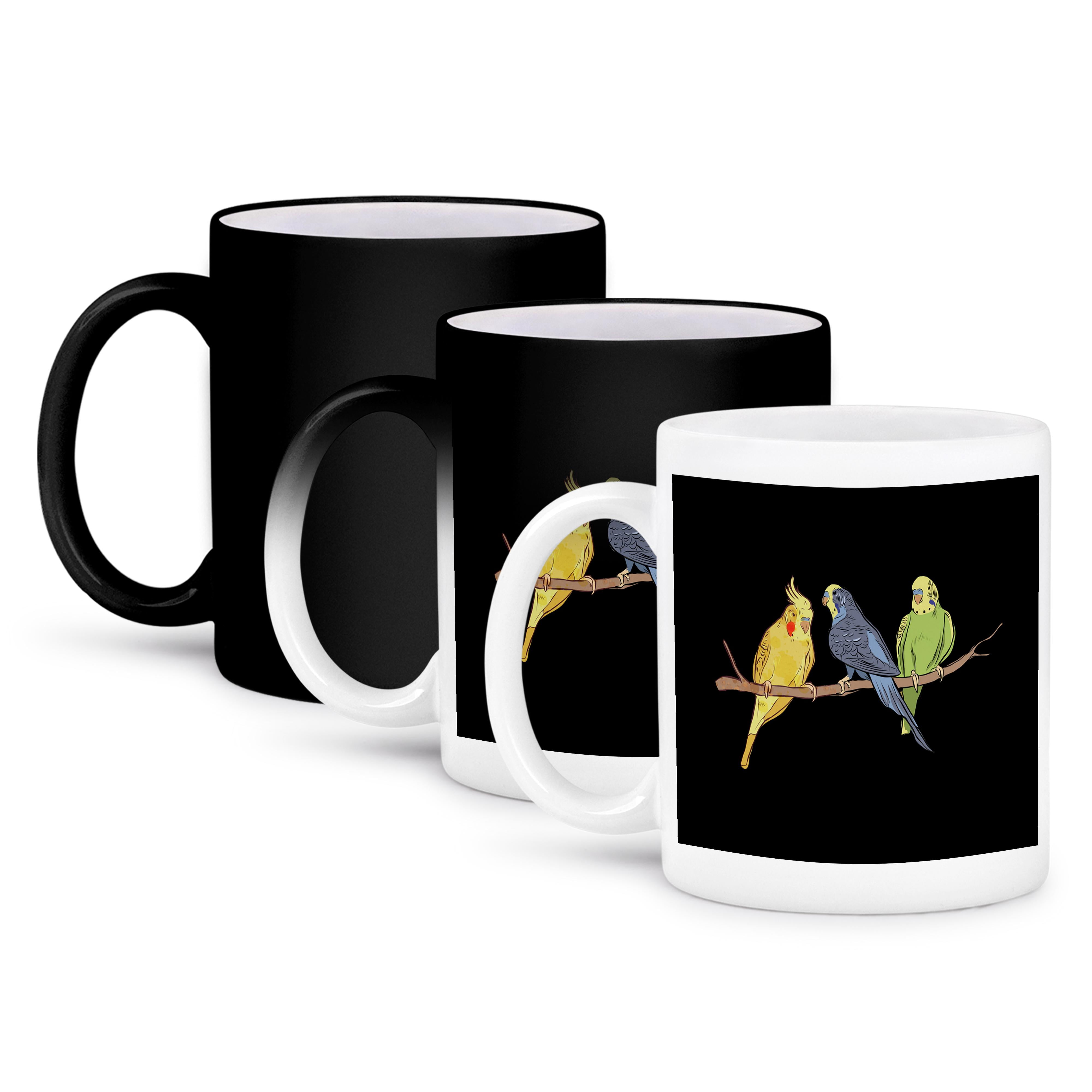 3dRose, Funny Group of Budgie Budgerigar and Cockatiel, 11oz Magic ...