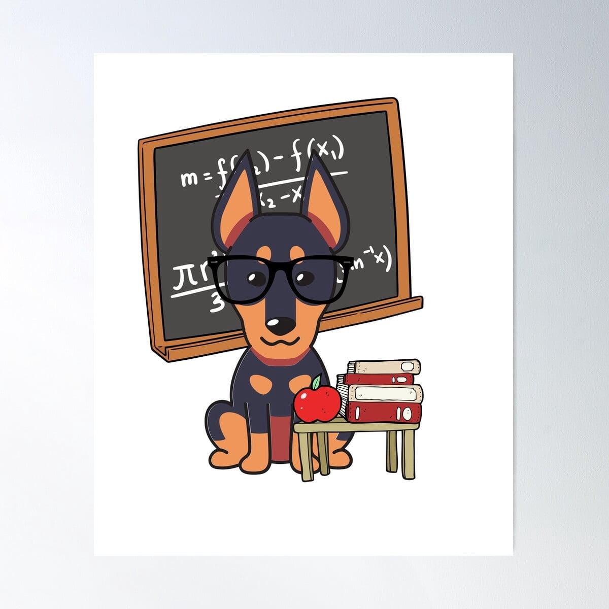 Funny Guard Dog Is Teaching Poster Wall Art, Modern Wall Decor For ...