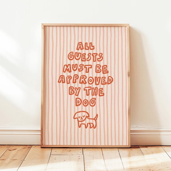 Funny Guest Approved By The Dog Welcome Sign Entryway, Stretched Canvas ...