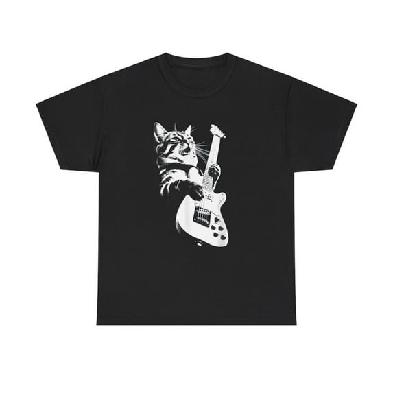 Funny Guitar Cat - k Cat Playing Guitar, k kitty gif T-Shirt - Walmart.com