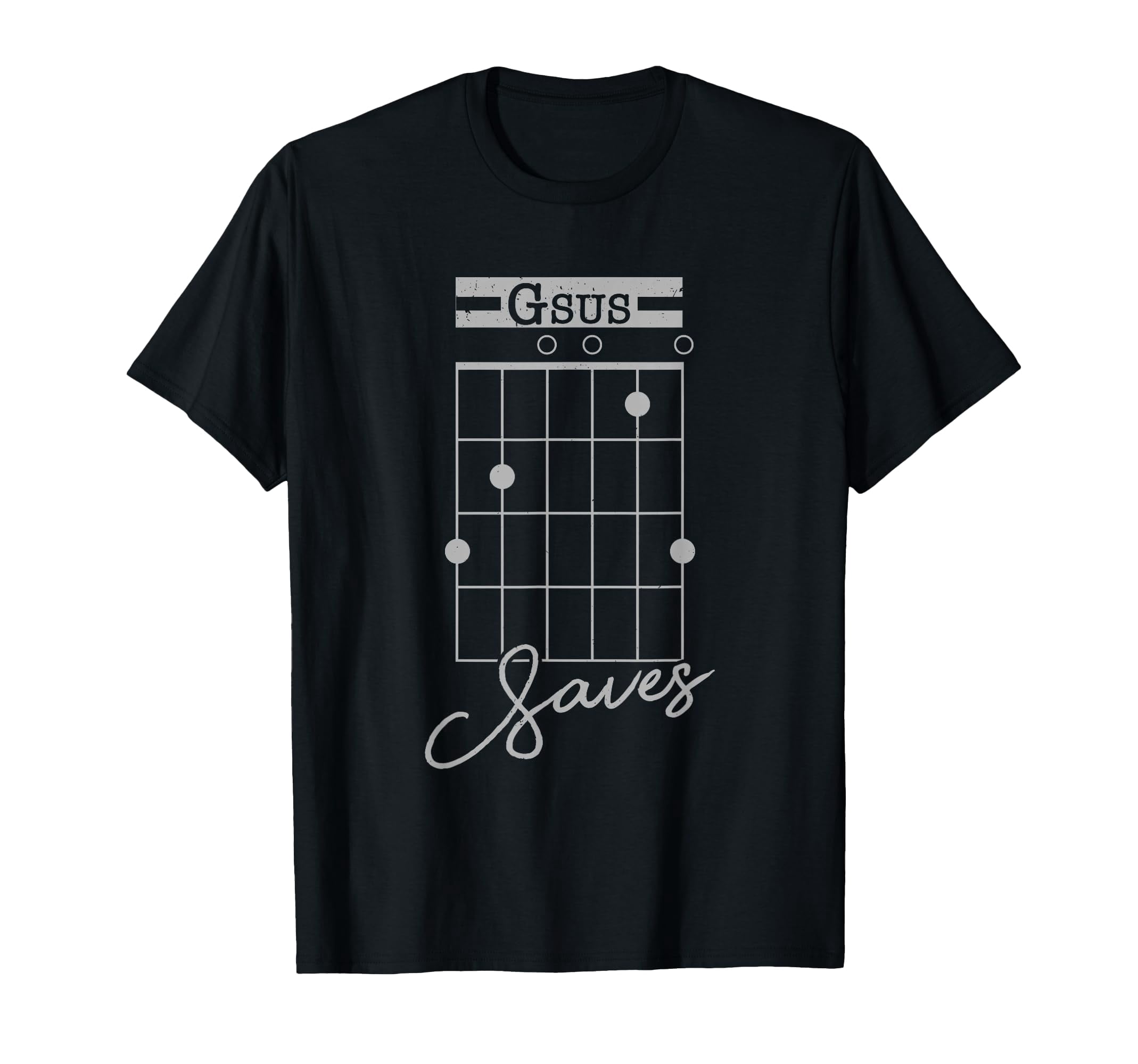 Funny Guitar Chord Diagram T-Shirt for Christian Guitarists - Gsus ...