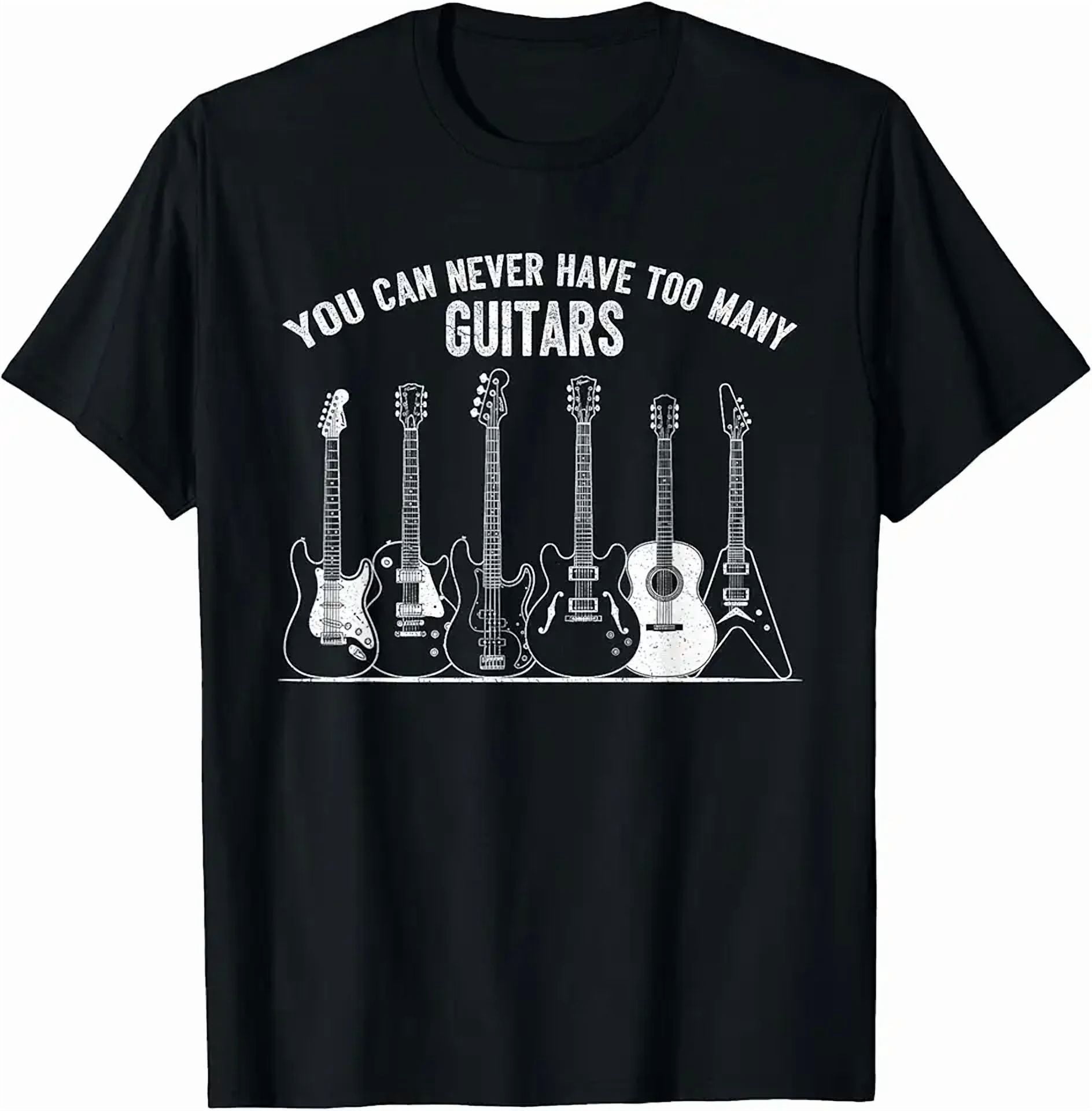 Funny Guitar Collection Player Rock Music Graphic Short Sleeve T-Shirt ...