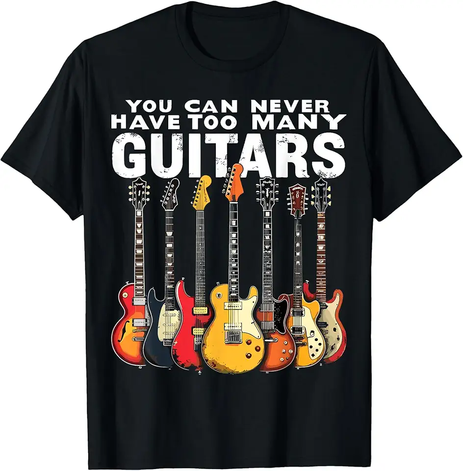 Funny Guitar Collection Rock Musician Unisex Short Sleeve Graphic T ...