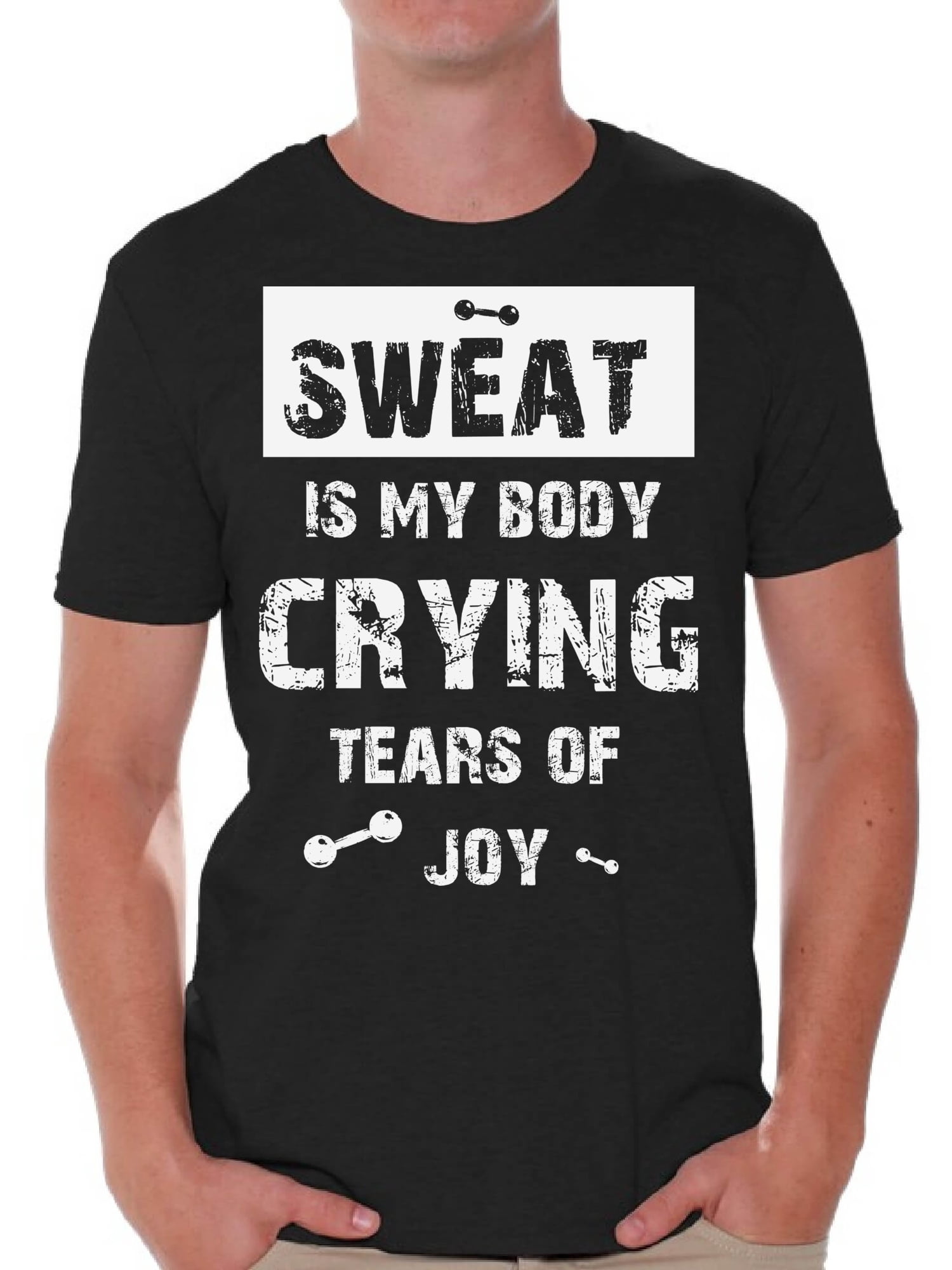 Funny Gym Shirts for Mens Sweat is My Body White Men T-Shirt Workout ...