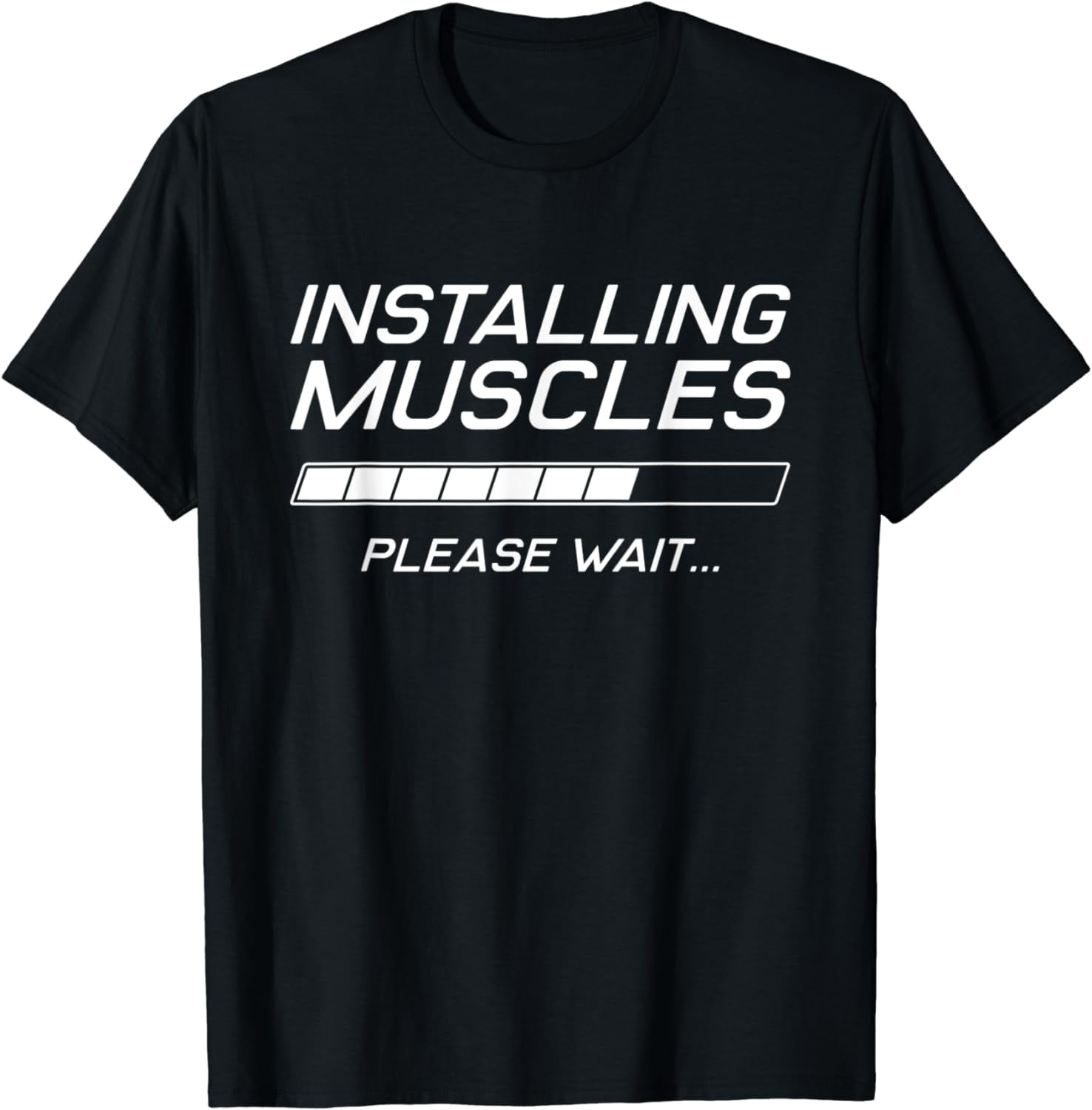 Funny Gym Workout Installing Muscles Please Wait Retro trend T-Shirt ...