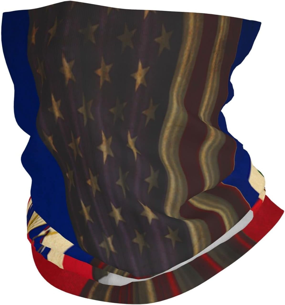 Funny Half American Flag and Haiti Flag Seamless Neck Gaiter Face Mask ...
