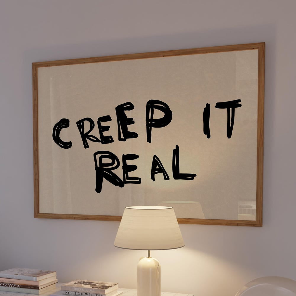 Funny Hallo.Ween Print: Creep It Real Handwritten Poster UNFRAMED PAPER ...