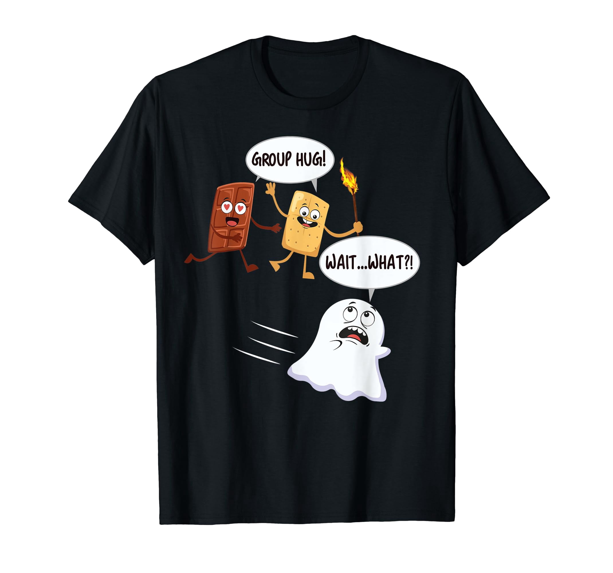 Funny Halloween Camping Smores S'mores Marshmallow Ghost Crew Neck ...
