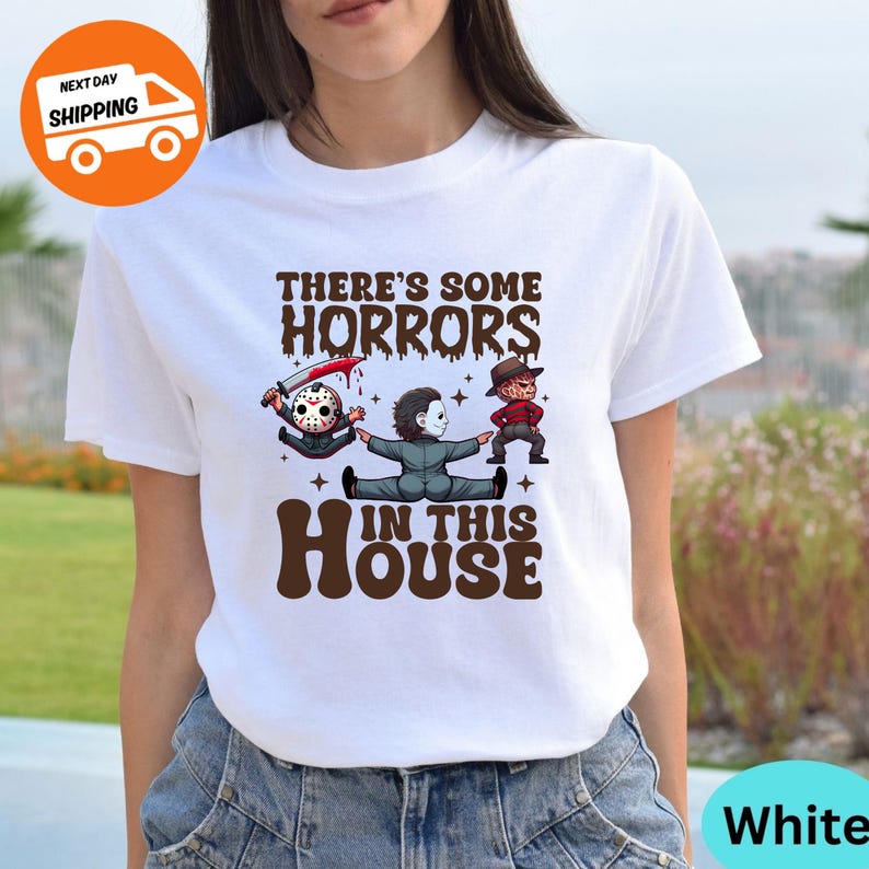 Funny Halloween Horror Characters T-shirt, Some Horrors In This House ...