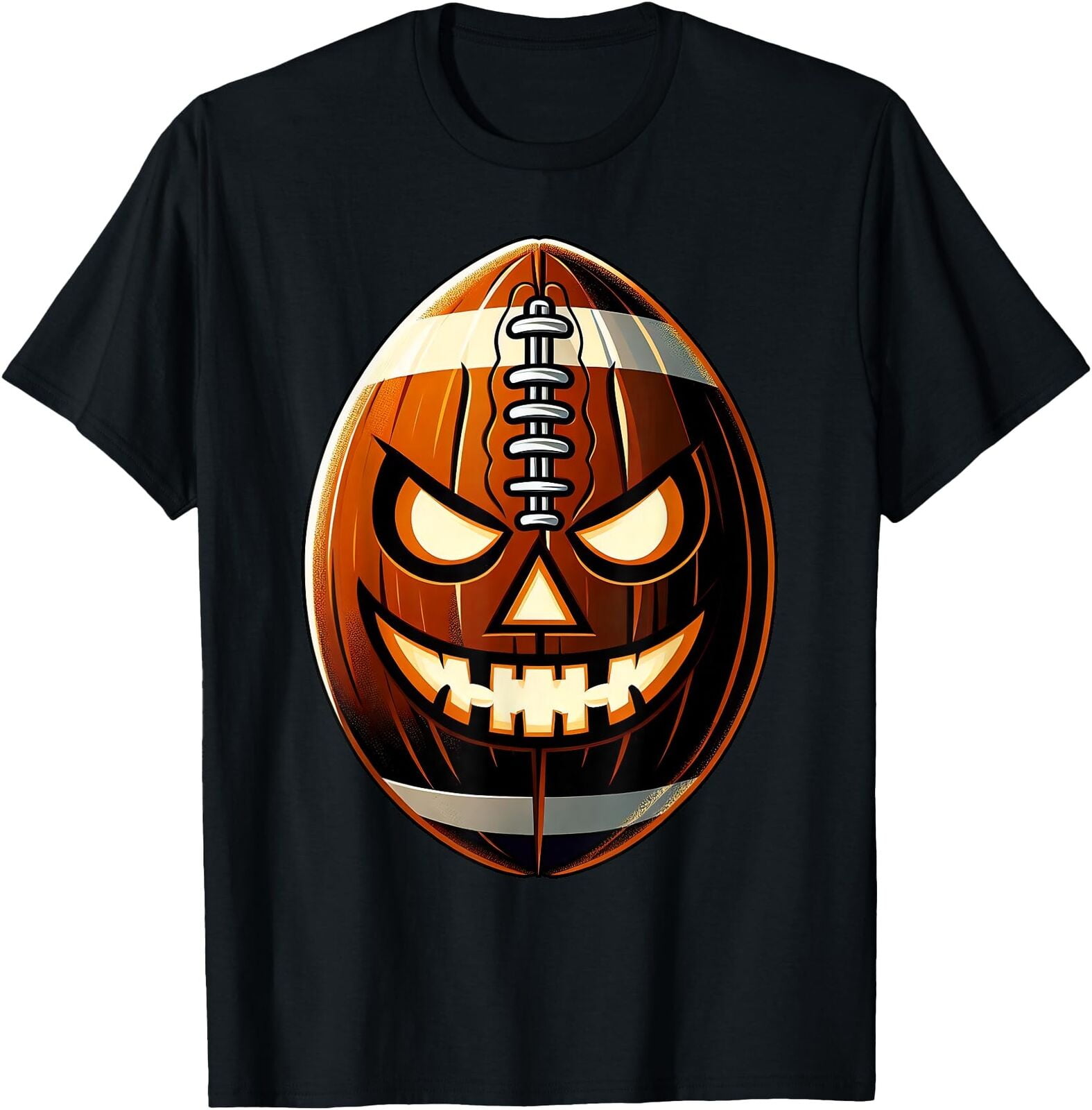 Funny Halloween Jack O Lantern Football Player Coach Pitcher T Shirt ...