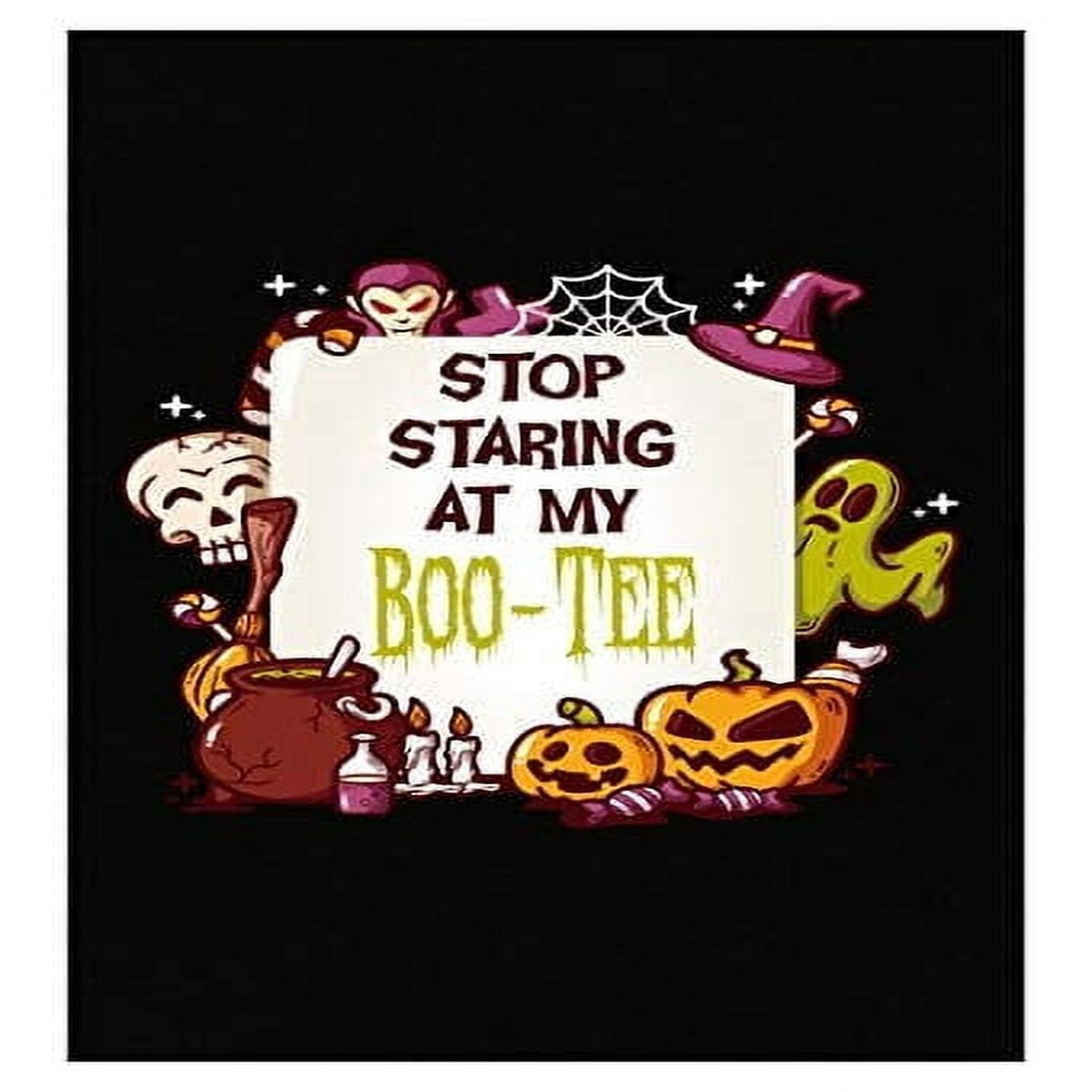 Funny Halloween Poster - Wall Decor - Stop Staring at My Boo-Tee Gift ...