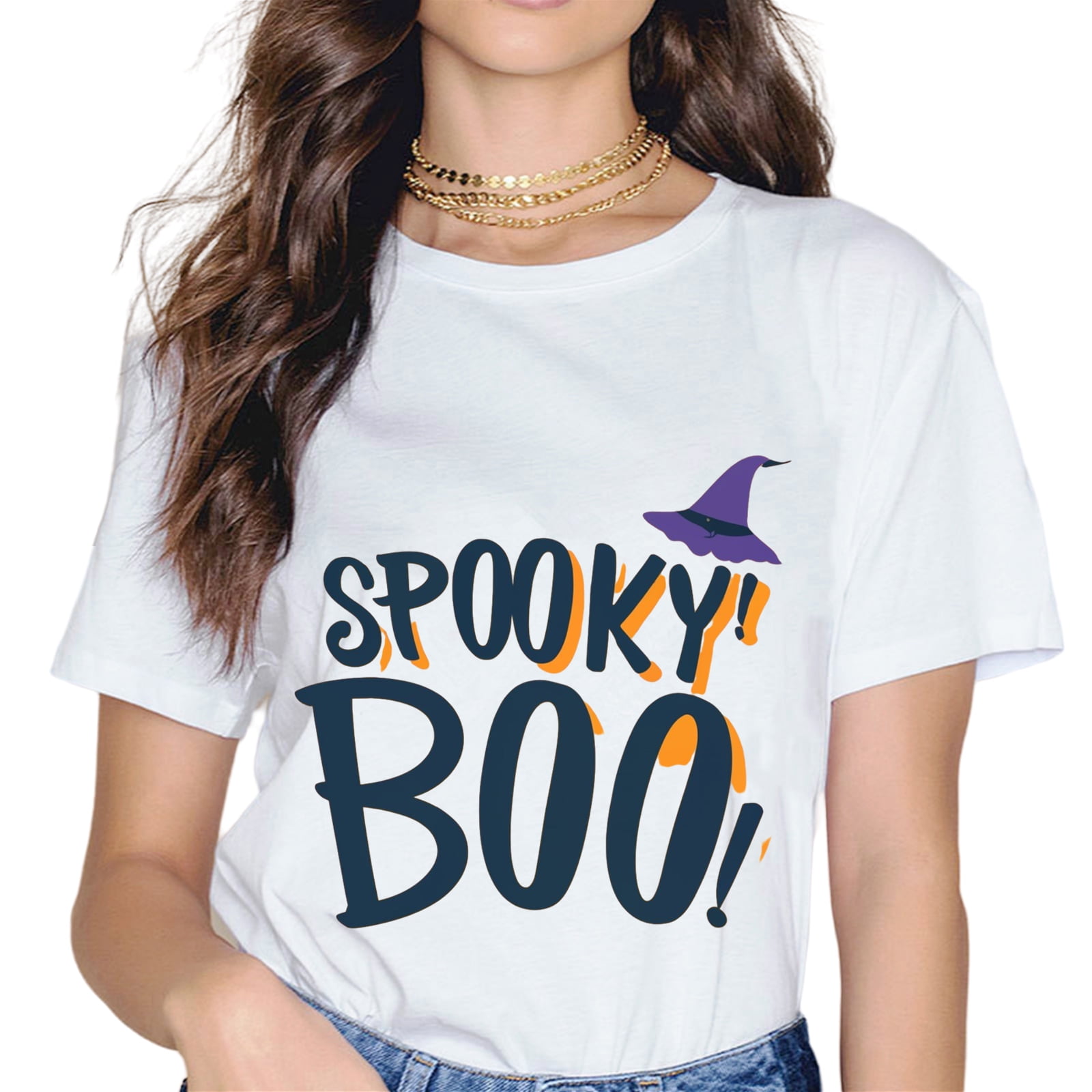Funny Halloween Vibes Spooky Ghost Boo Spooky Season T-Shirt - Walmart.com