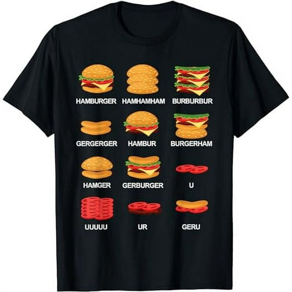 Funny Hamburger Burger Meme Cheeseburger Humor Humorous T-Shirt ...