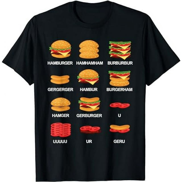 Funny Hamburger Burger Meme Cheeseburger Humor Humorous T-Shirt ...