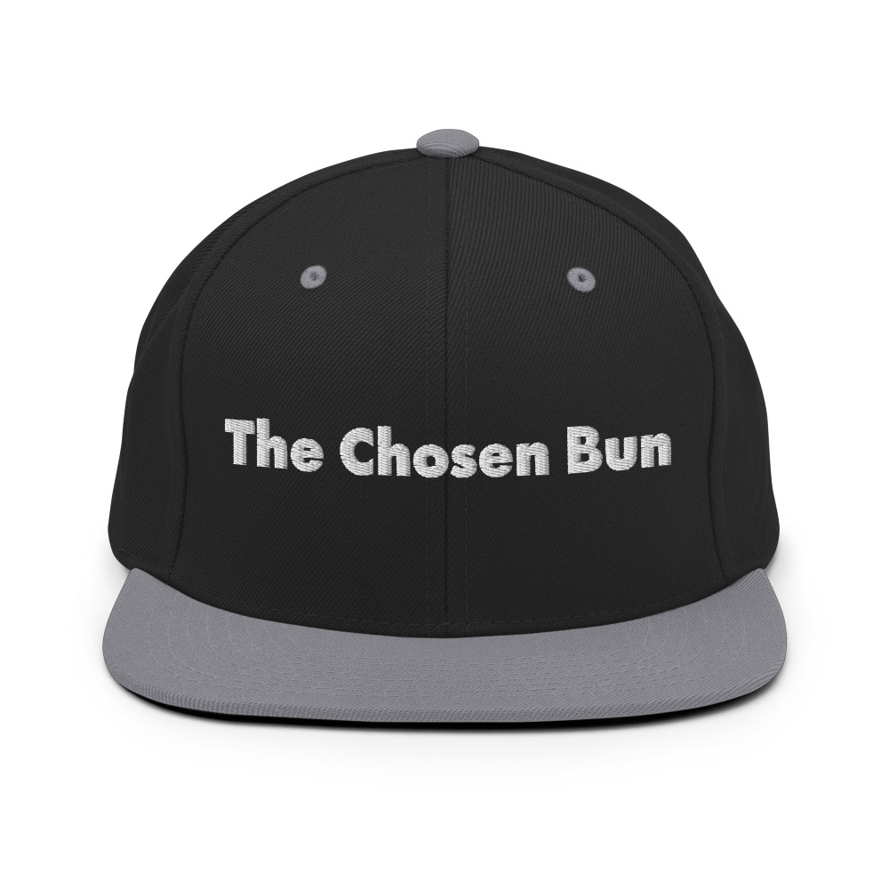 Funny Hamburger Lover Snapback Hat, The Chosen Bun- Embroidery (Black ...