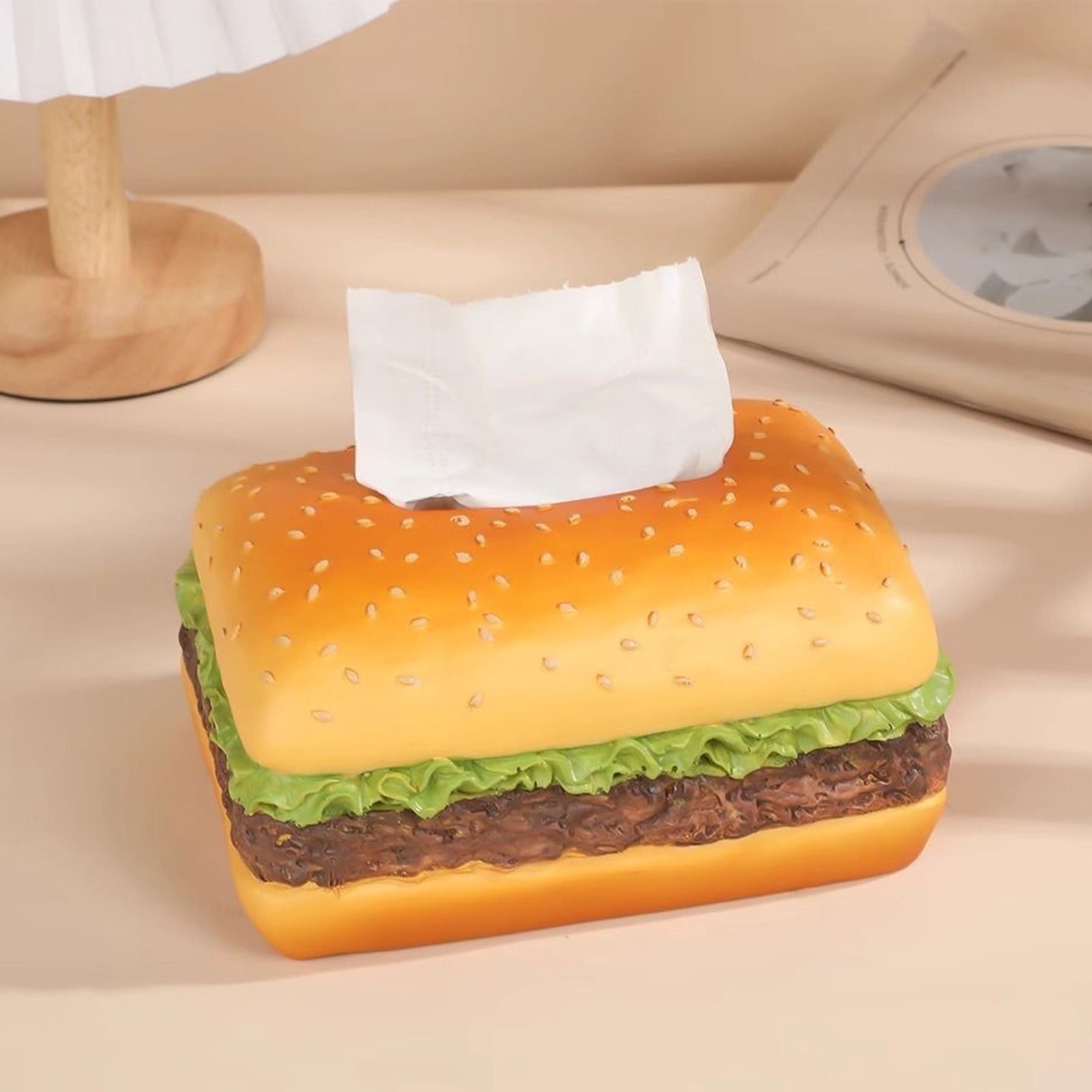 Funny Hamburger Shaped Tissue Box Cover Creative Realistic Food Shaped ...