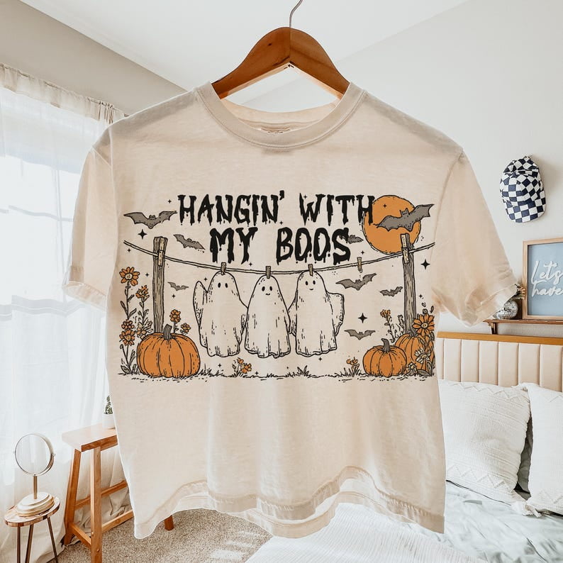 Funny Hanging Ghosts Halloween PNG, Hangin’ With My Boos Shirt Design ...