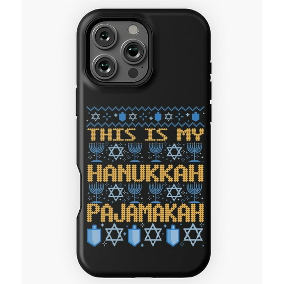 Funny Hanukkah Pajamakah Jewish Phone Case for iPhone 16 15 14 13 12 11 ...