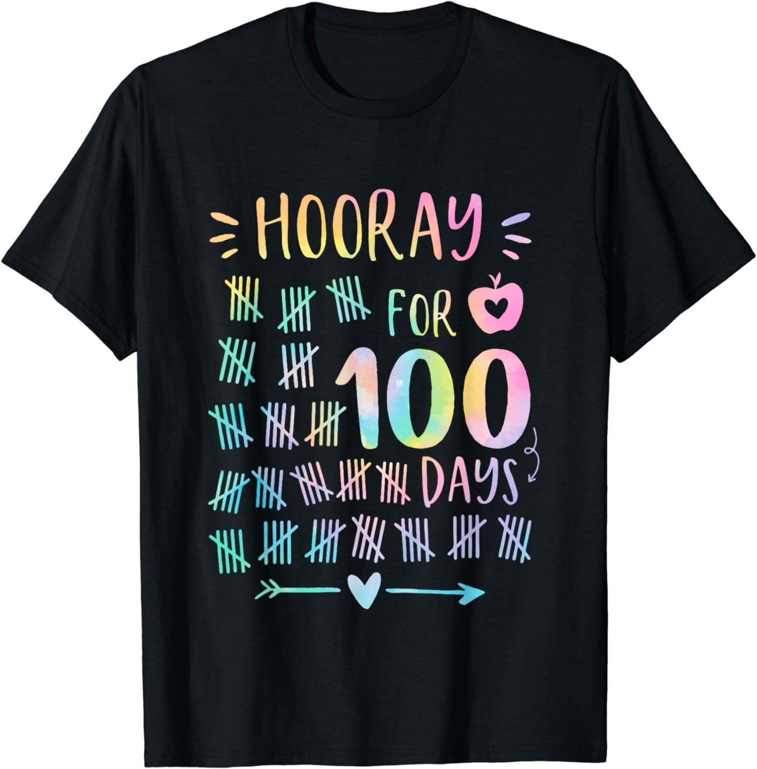 Funny Happy 100th Day Of School Hooray For 100 Days Teachers Kids T ...