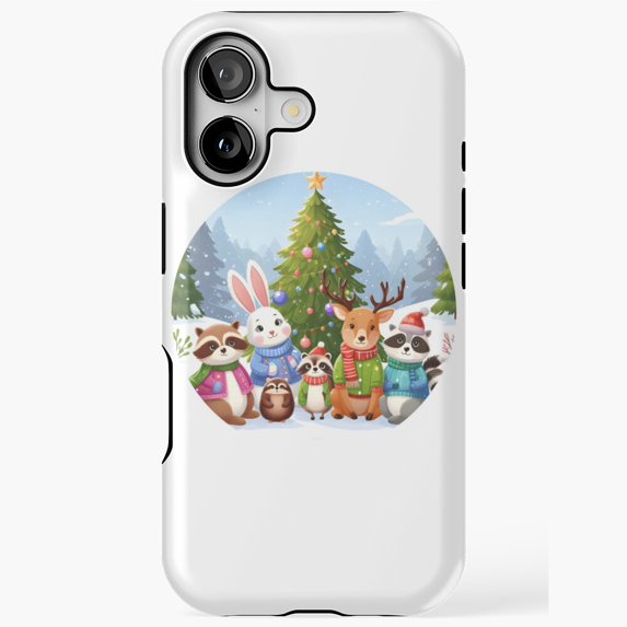 Funny Happy Animals Christmas Phone Case with iPhone 17 to 11 Pro Max ...