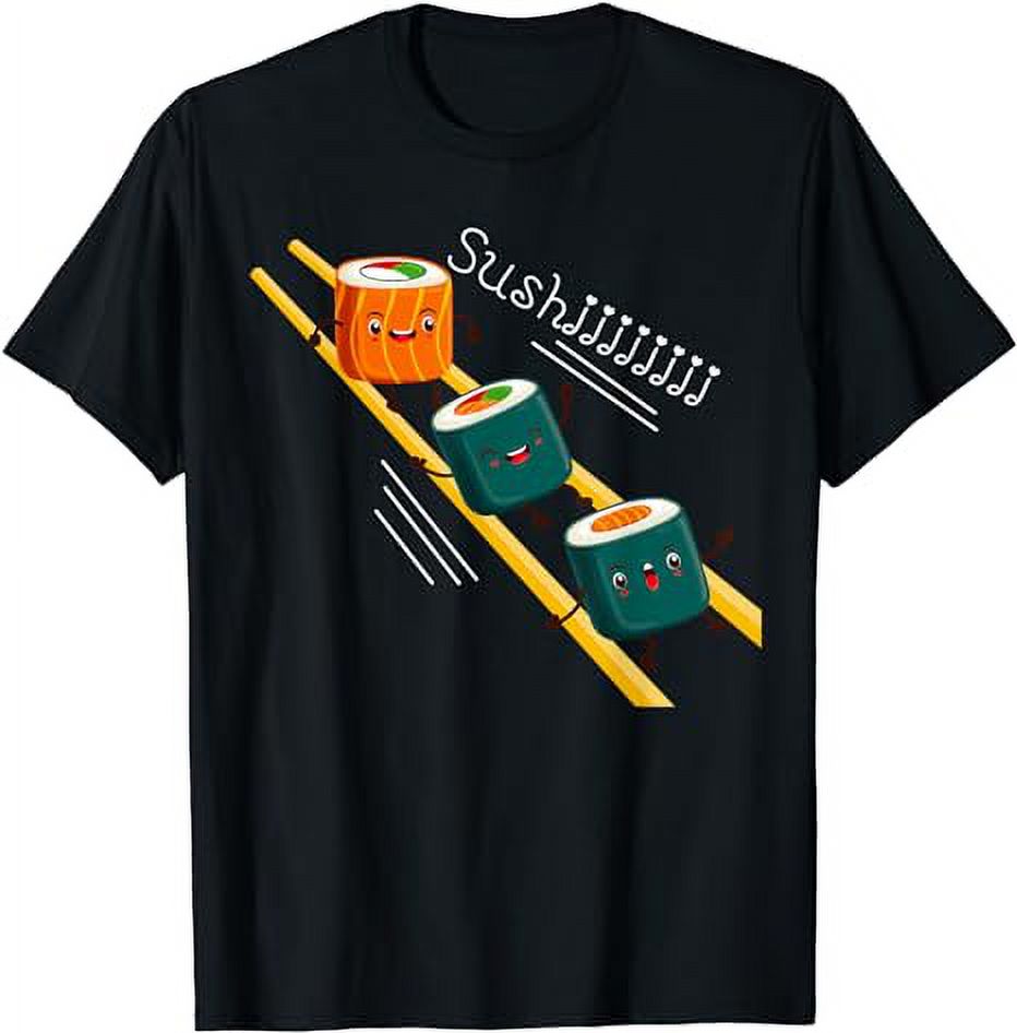 Funny Happy Cute Sushi Anime character Kawaii Japaneses Food T-Shirt ...