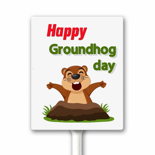Funny Happy Groundhog Day Sign Groundhog Day Decor Sign Metal Yard Sign ...