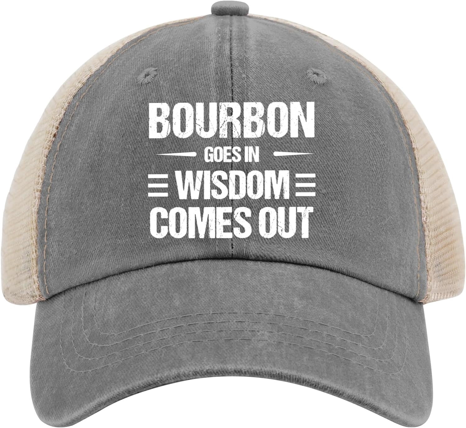 Funny Hat Bourbon Goes in Wisdom Comes Out Hat for Men Dad Hats Graphic Cap - Walmart.com