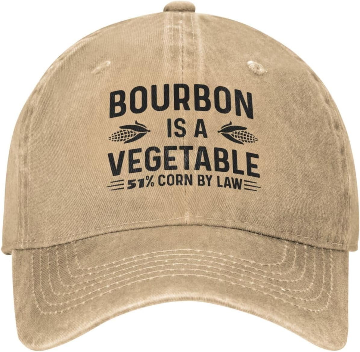 Funny Hat Bourbon is A Vegetable 51% Corn by Law Hat Men Dad Hats ...