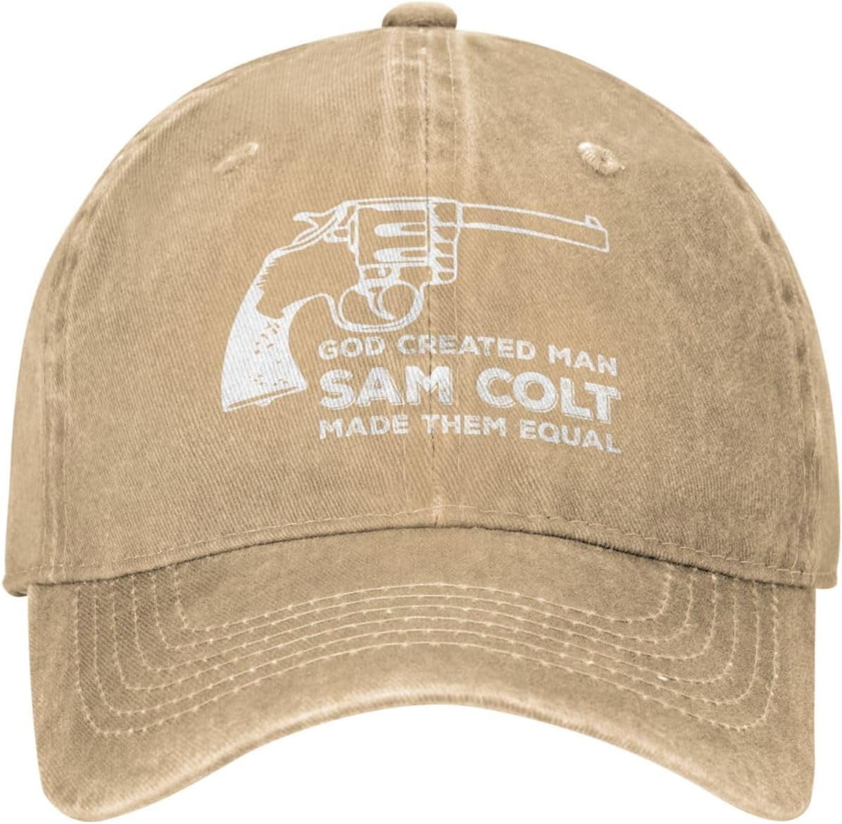Funny Hat God Created Man Sam Colt Made Them Equals Hat Men Baseball ...