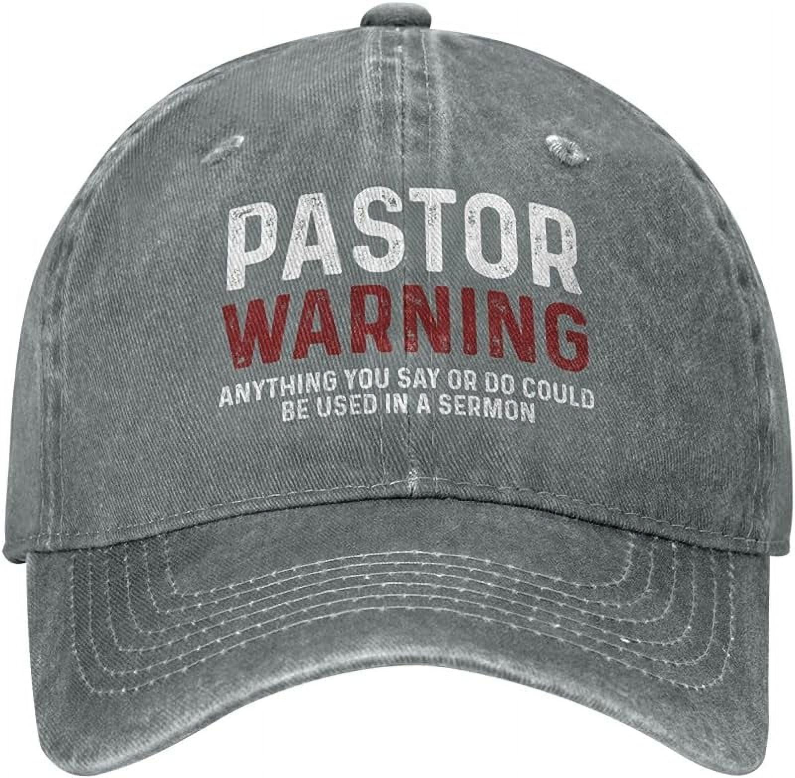 Funny Hat Pastor Warning Anything You Say Cap Men Dad Hat Vintage Cap ...
