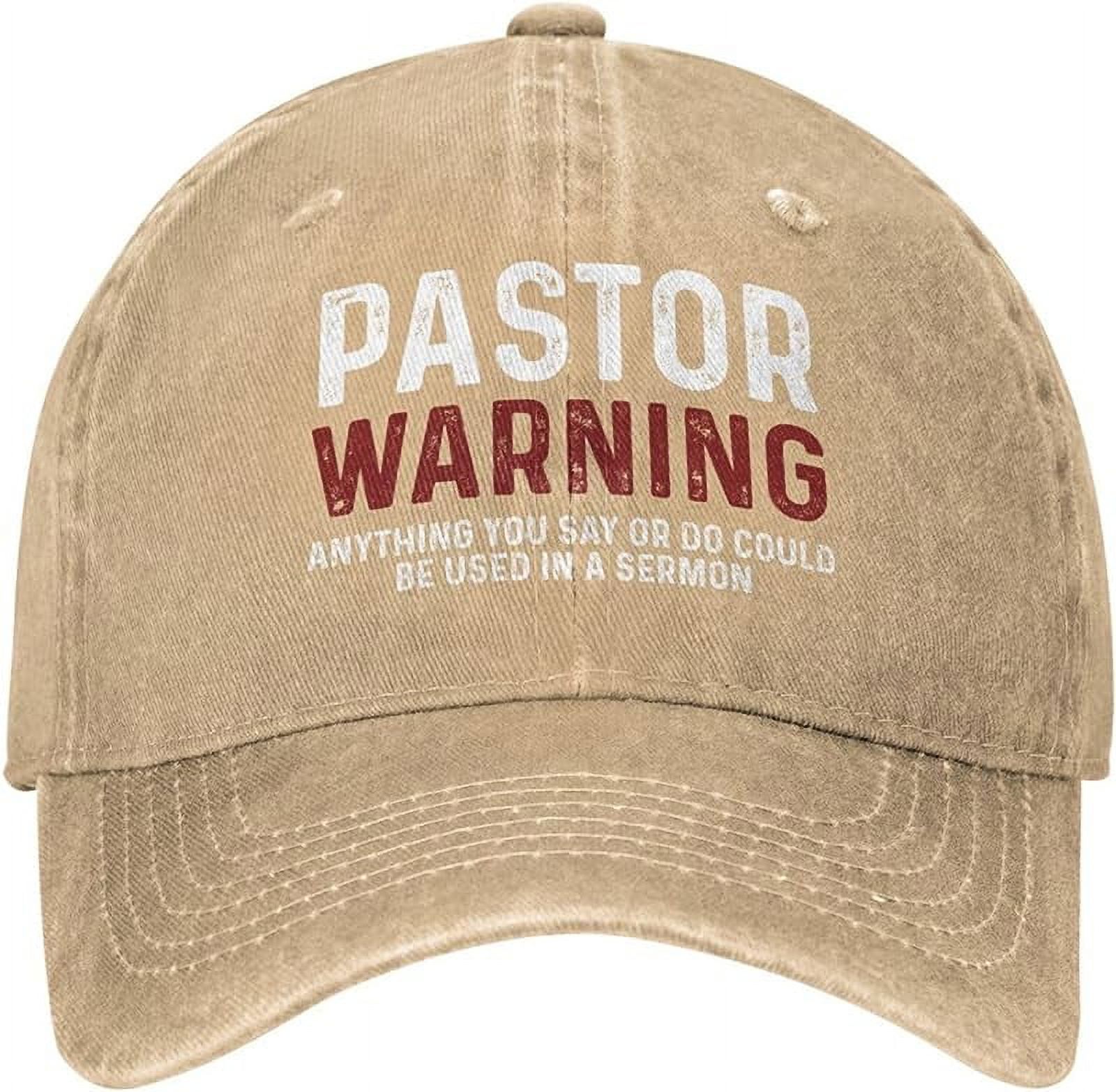 Funny Hat Pastor Warning Anything You Say Cap Men Dad Hat Vintage Cap ...