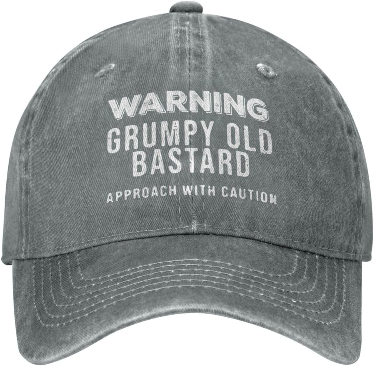 Funny Hat Warning Grumpys Old Bastards Approachs with Caution Cap for ...