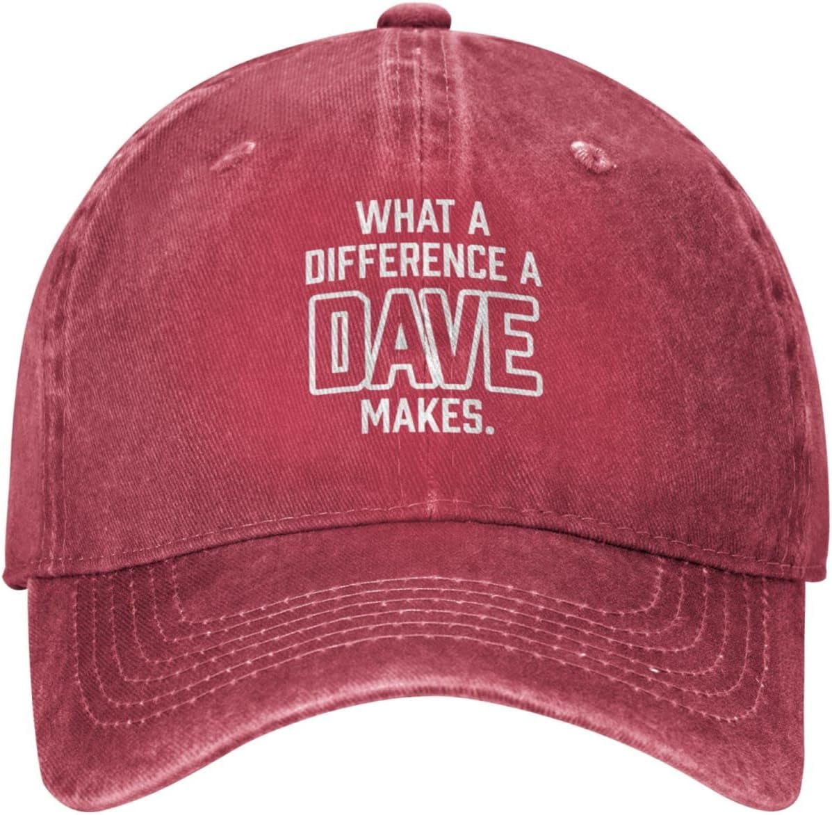 Funny Hat What A Differences A Dave Makes Hat Men Baseball Hats Funny ...