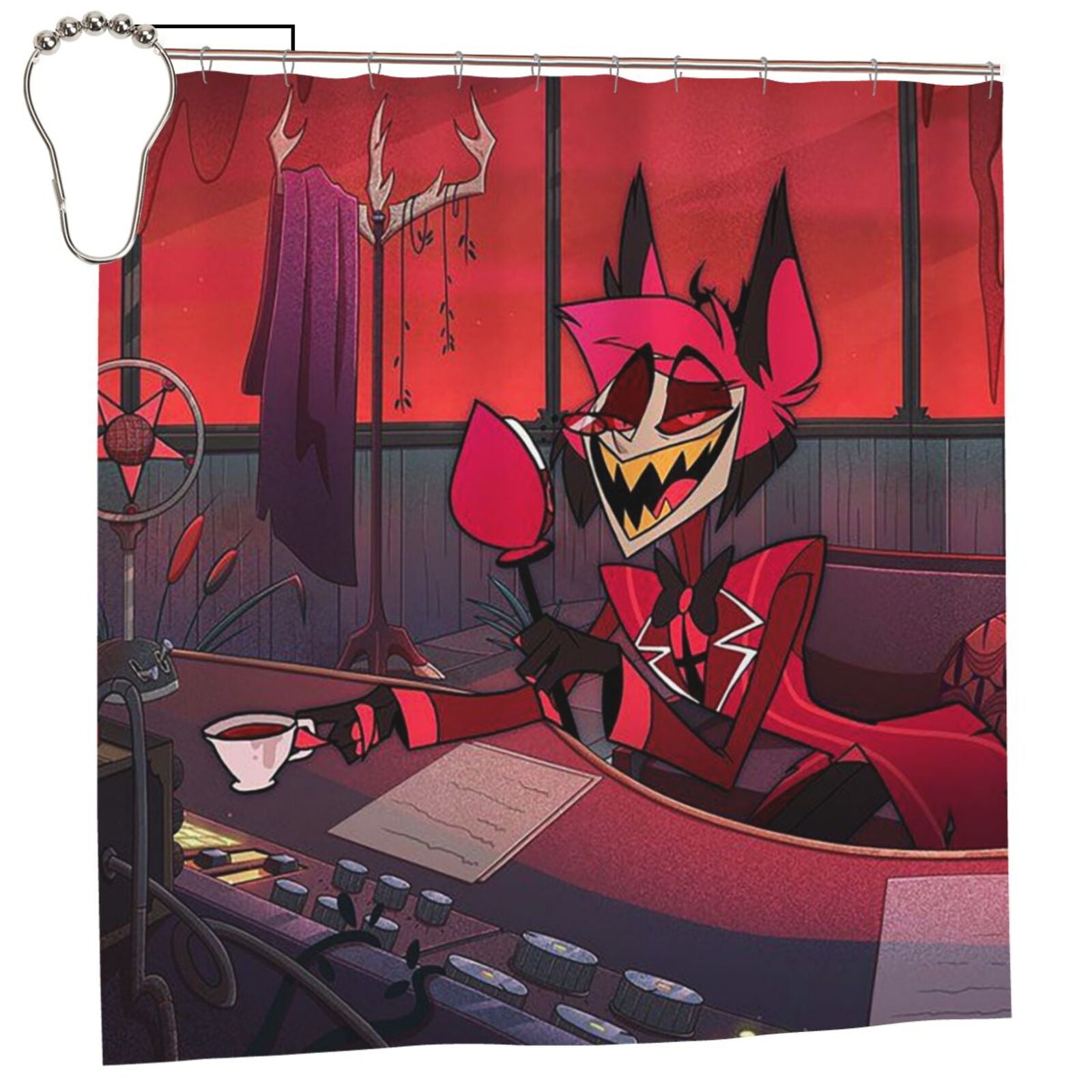 Funny Hazbin Hotel Alastor Shower Curtain 72 X 72 In For Bathroom Decor ...